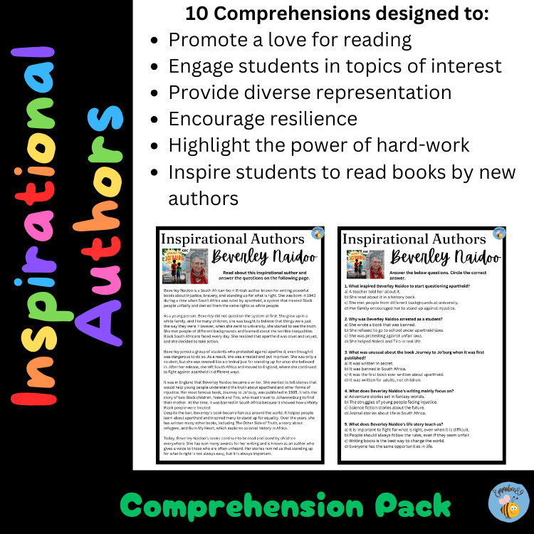 Mash > World Book Day > Comprehension Pack - Inspirational Authors