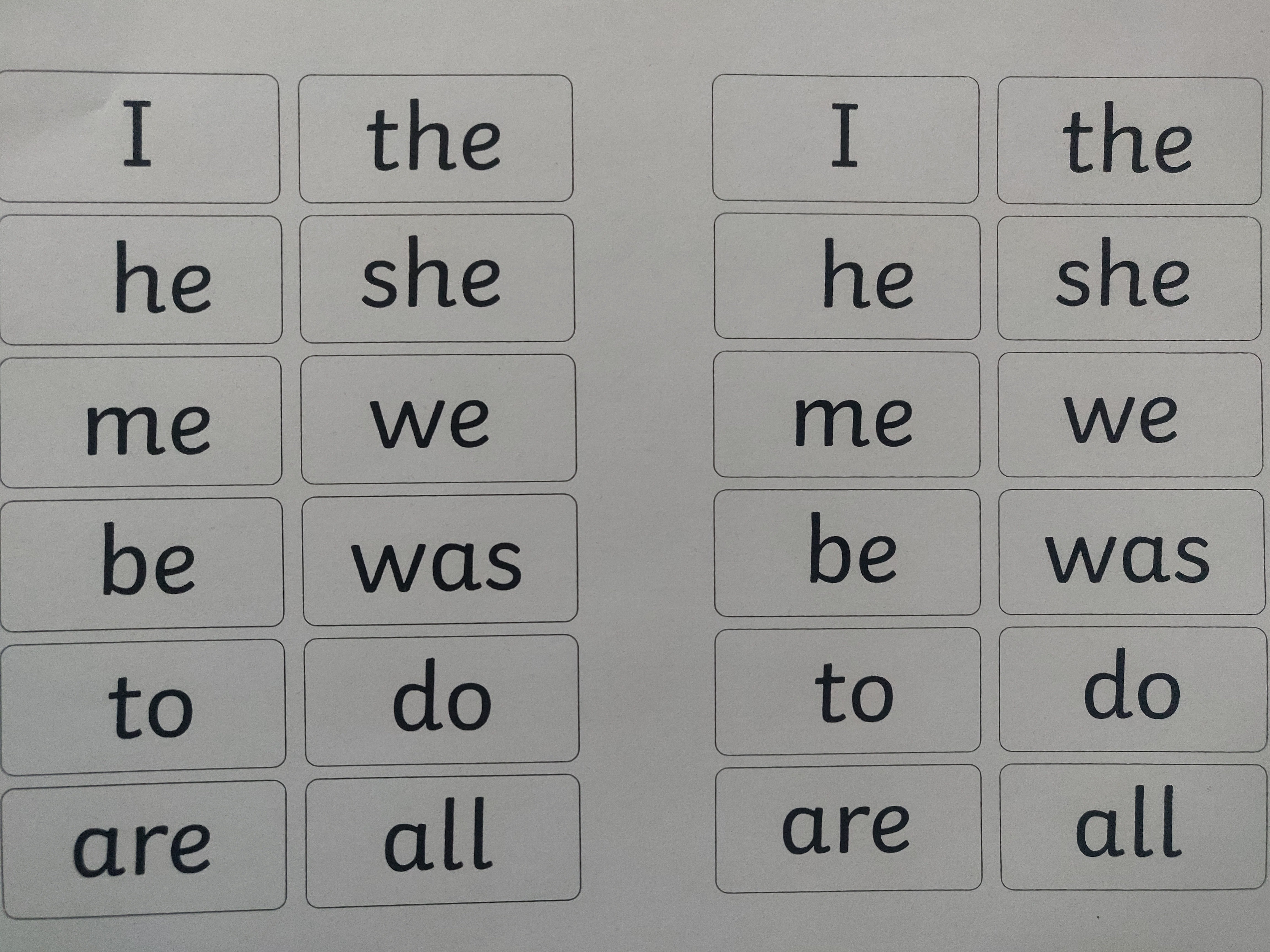 Mash > Games / Cluichí > Tricky Word Lists (no colour) (1,2,3,4,5,6 ...
