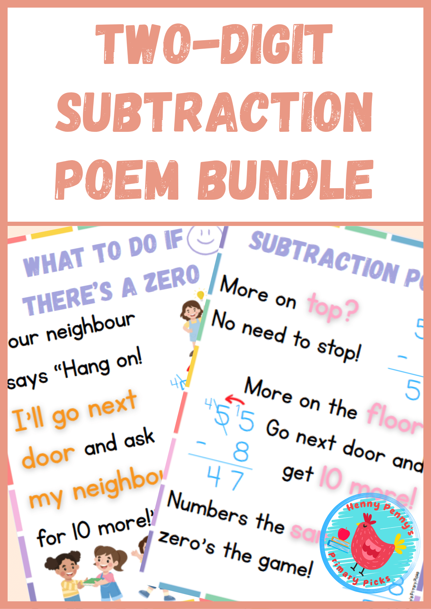 Mash > 1st / 2nd Class > Bundle: Two-Digit Subtraction Poem Parts 1 & 2