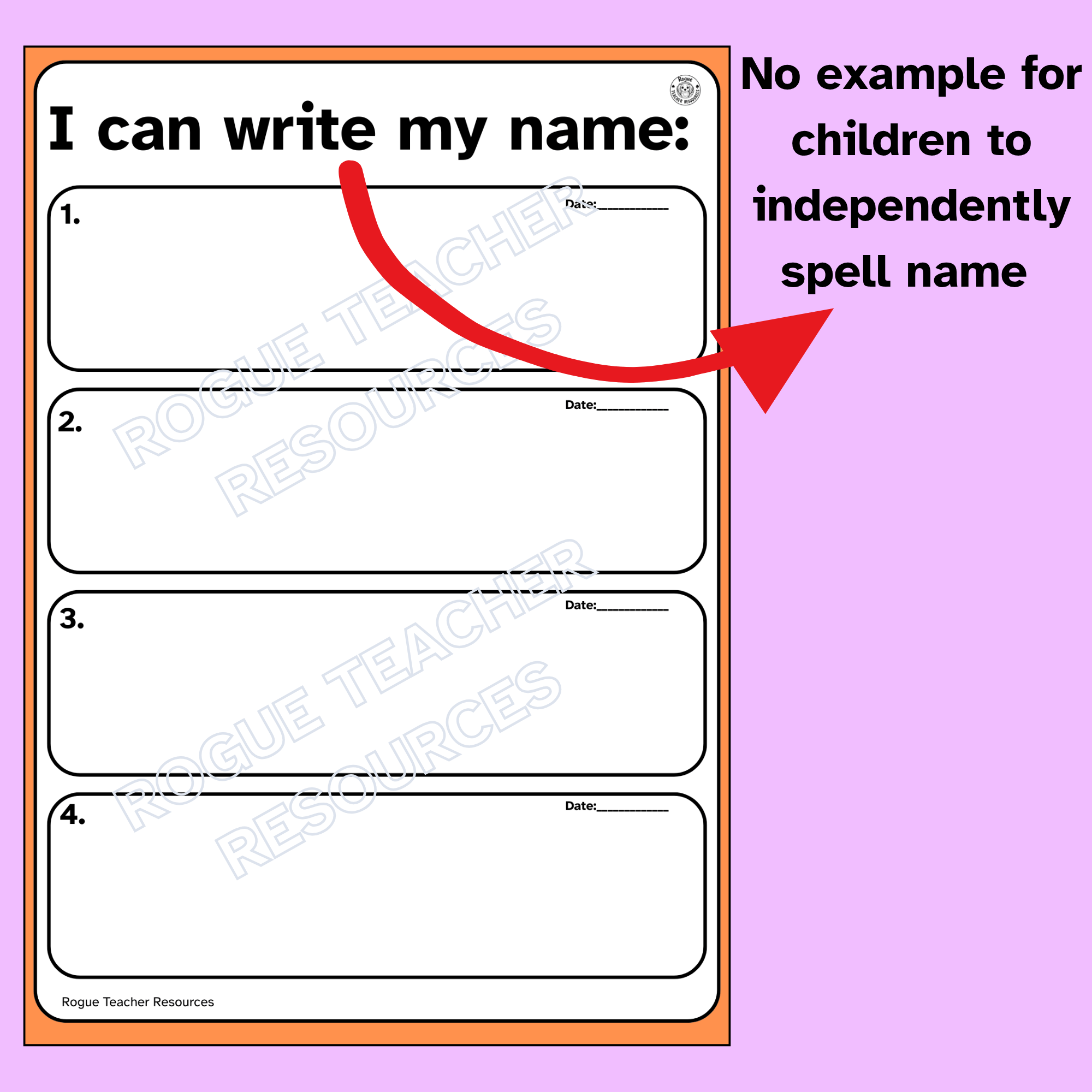 Mash > Infants > My Name, My Progress! - Early Writing Assessment Sheet