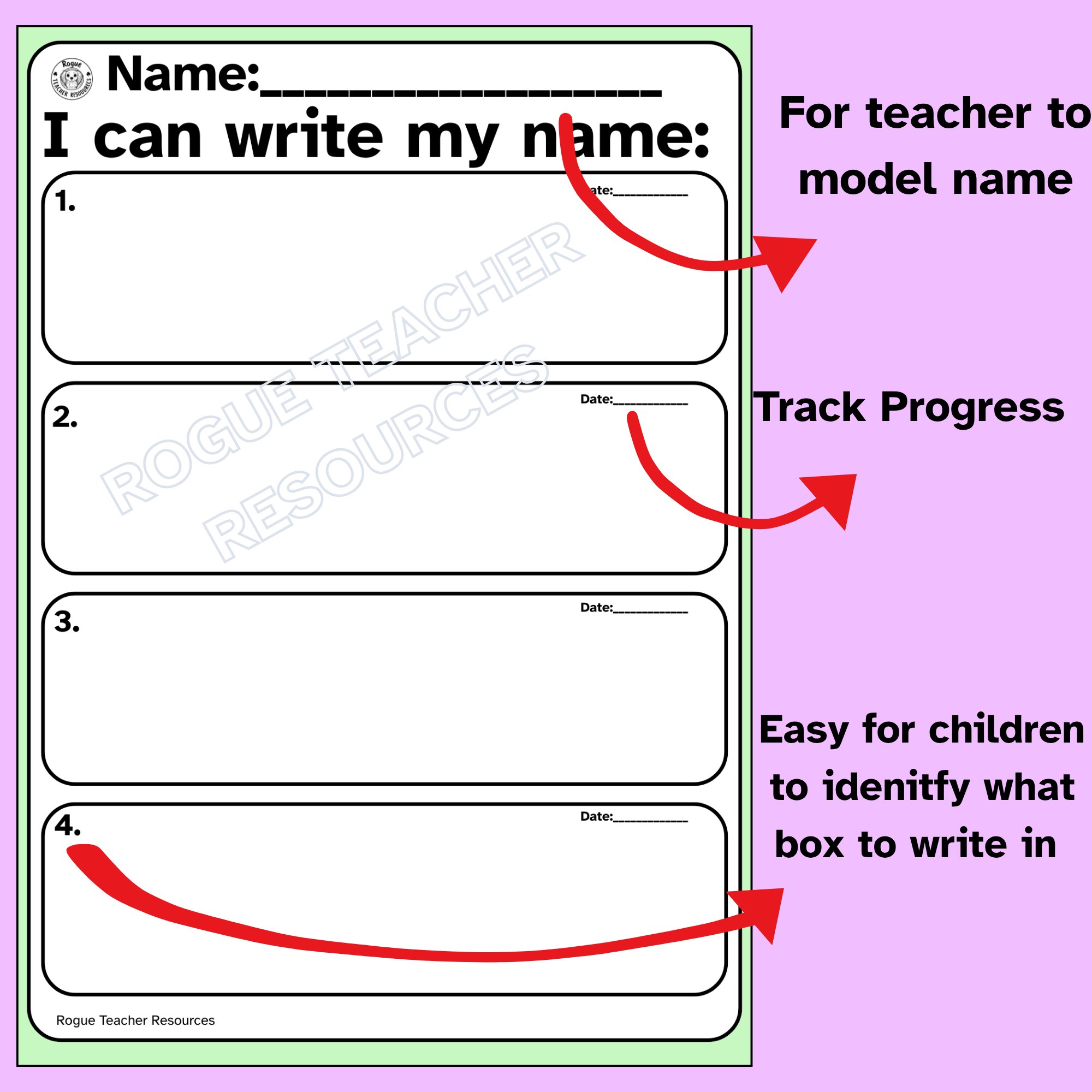 Mash > Infants > My Name, My Progress! - Early Writing Assessment Sheet