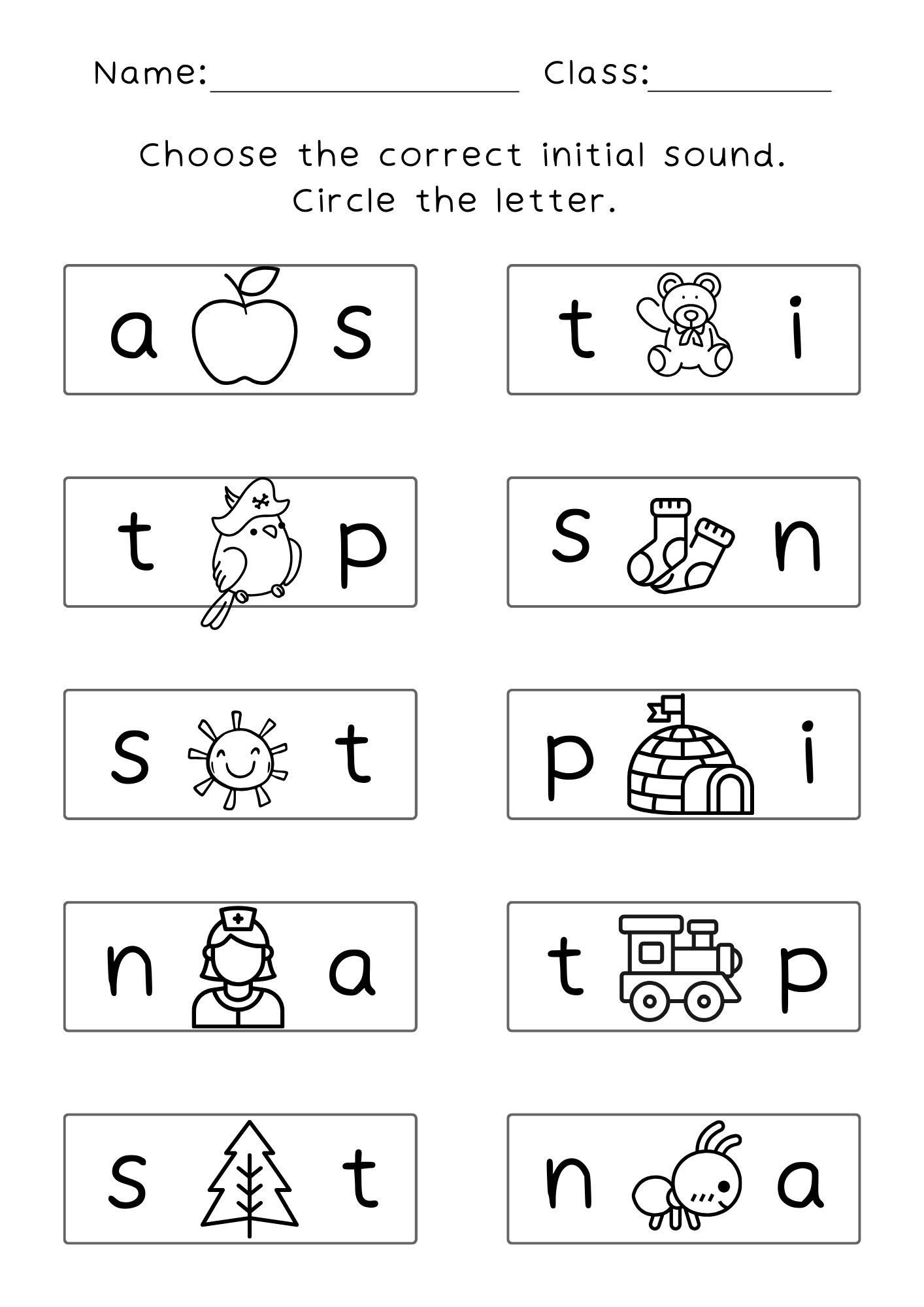 Mash > Infants > Circle the letter