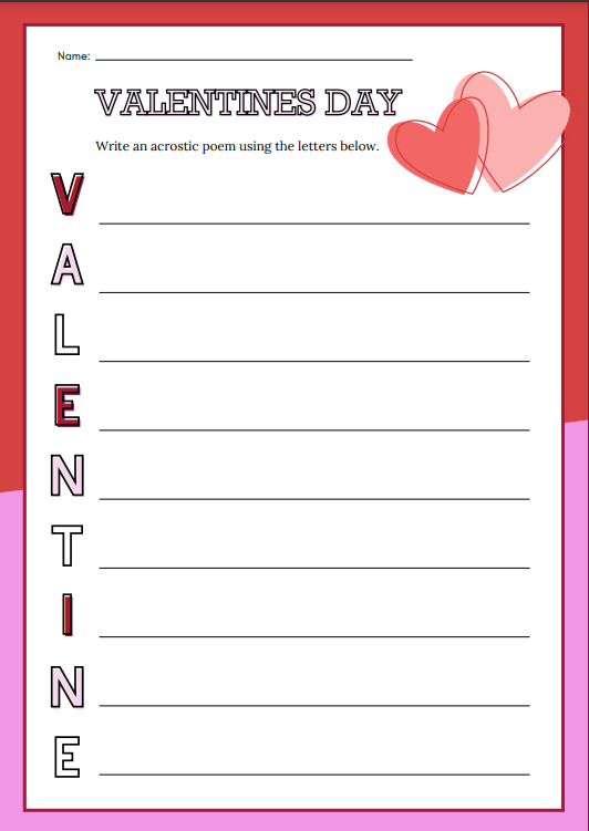 Mash > Valentine's Day > Valentine's Day Acrostic Poem