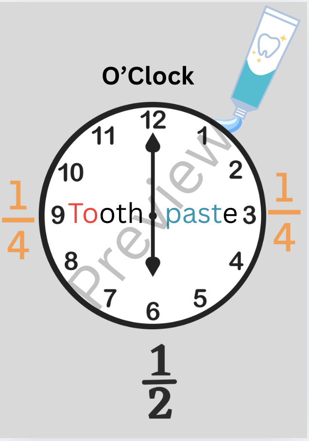 Mash > 1st / 2nd Class > Telling the time with Toothpaste!