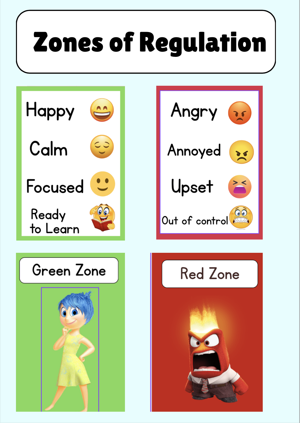 Mash > Infants > Zones of Regulation- Inside out