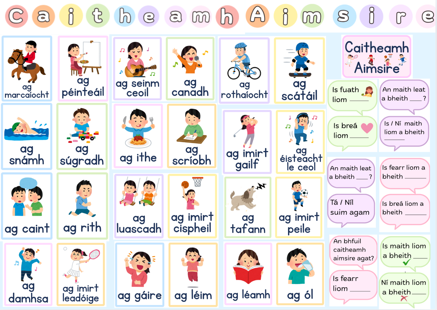 Mash > Caitheamh Aimsire display / visuals gaeilge