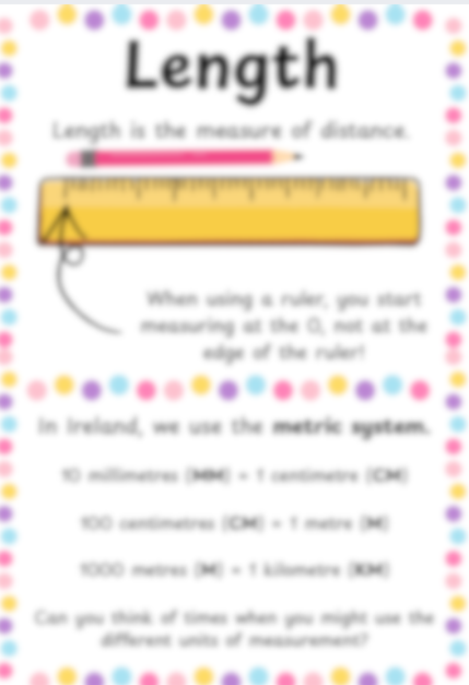 Mash > 1st / 2nd Class > Length and measurement poster