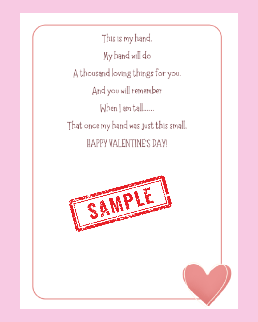 Mash > Valentine's Day > Valentine's Day Handprint Poem - Art Activity