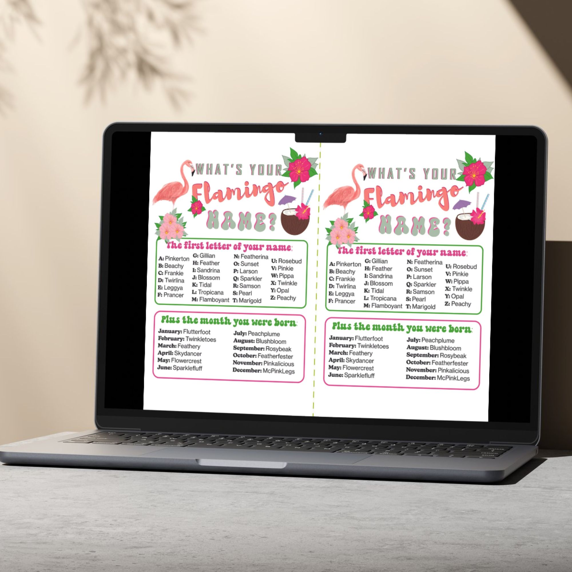 Mash > Summer > What's Your Flamingo Name Game, Name Generator Sign ...