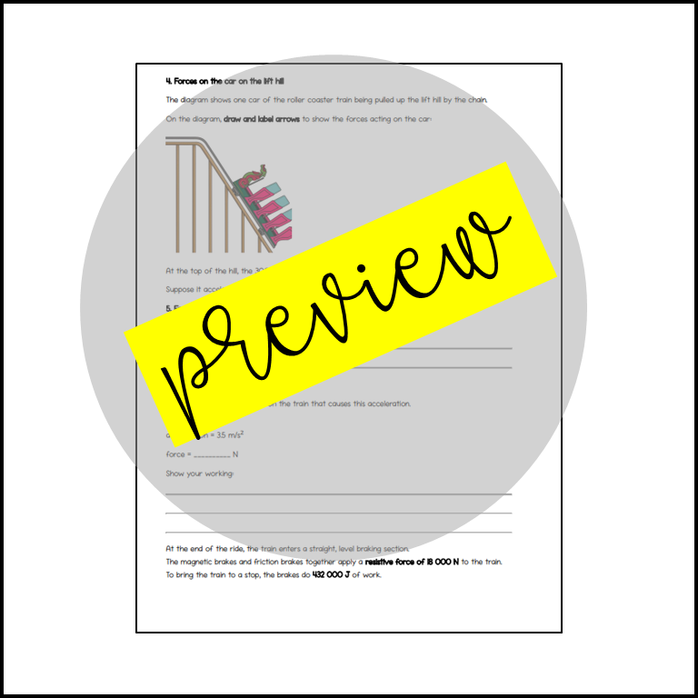 Mash > Roller Coaster Physics Worksheet – Forces, Motion & Energy ...