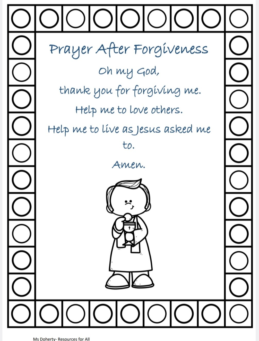 Mash > 1st / 2nd Class > Communication and Confirmation Colouring Prayers