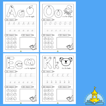 Mash > Infants > Alphabet Tracing Sheets
