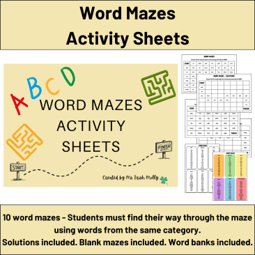 Mash > 1st / 2nd Class > Word Mazes Activity Sheets