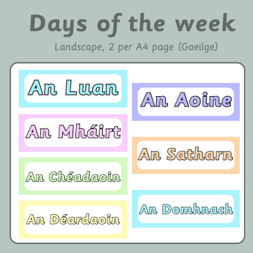 Mash > Infants > Days of the Week Display Posters