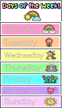 Mash > Infants > Days of the Week/Months of the Year Poster Display