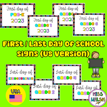 Mash > Back to School > First and Last day of school signs - US Version
