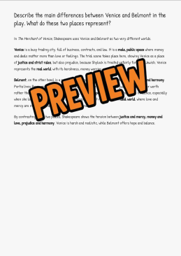 Mash > The Merchant of Venice Context Guide | Junior Cert Revision