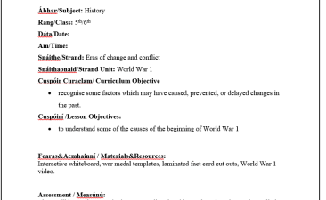 Mash > 5th / 6th Class > World War 1 Lesson Plan & Relevant Resources ...