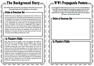 Mash > Class Level > World War One: Poem Comparison