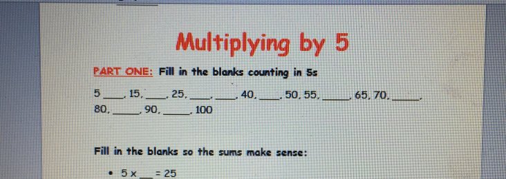 Mash > Class Level > Maths x5- worksheet