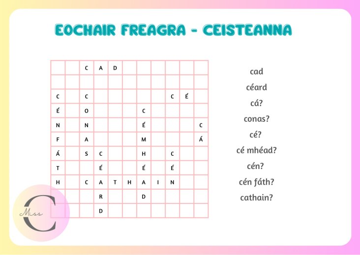 Mash > Gaelscoileanna > Ceisteanna – Question Words as Gaeilge Bundle
