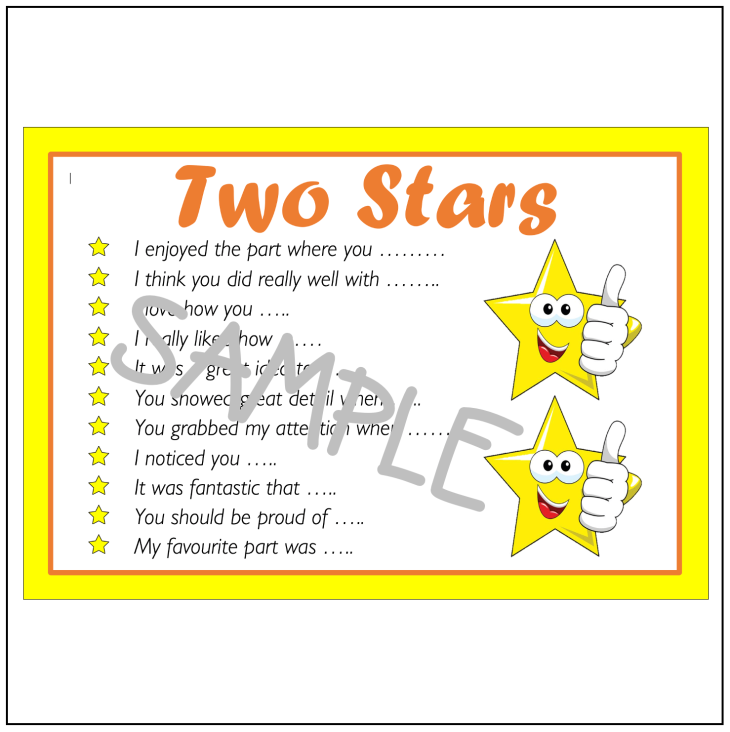 Mash > 5th / 6th Class > Two Stars and a Wish Display and Slips