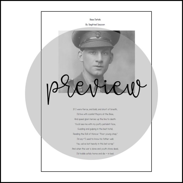 Mash > Base Details by Siegfried Sassoon - English Literature WWI ...