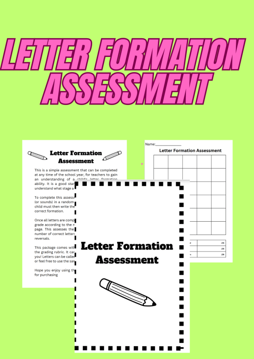 Mash > 1st / 2nd Class > Letter Formation Assessment