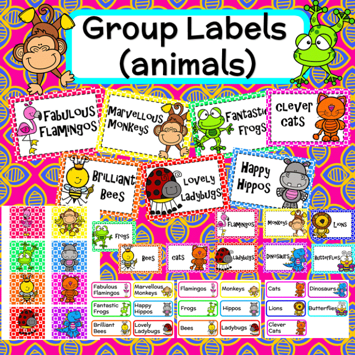 Mash > Class Level > Group Labels (animals) display pack