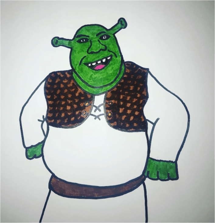 Mash > Clothes / Éadaí > how to draw Shrek pp